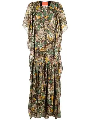 La DoubleJ Ruffled Jacquard Maxi Dress