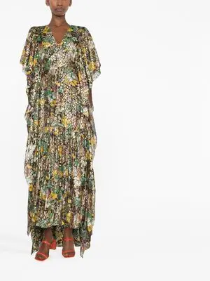 La DoubleJ Ruffled Jacquard Maxi Dress