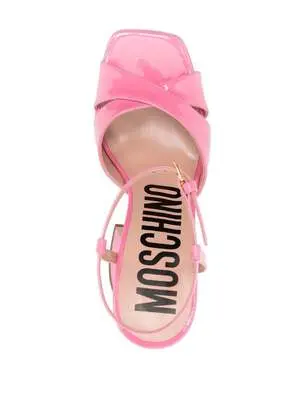 Moschino Patent Leather Platform Sandals - Pink