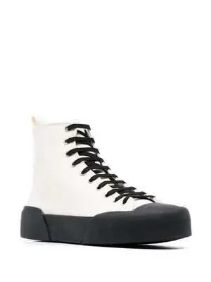 JIL SANDER Two-tone High-top Sneakers - White