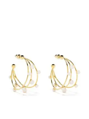 Cult Gaia Pearl-embellished Hoop Earrings - Gold