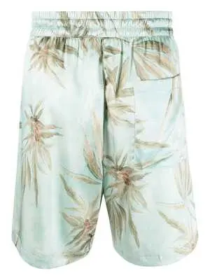 NAHMIAS Graphic-print Silk Shorts - Blue