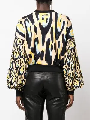 Roberto Cavalli Animal-print Cropped Sweatshirt