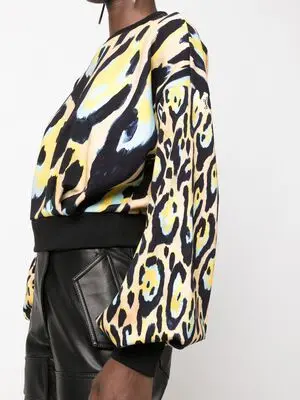 Roberto Cavalli Animal-print Cropped Sweatshirt