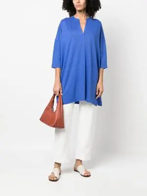 Majestic Filatures Three-quarter Sleeve Tunic Top - Blue