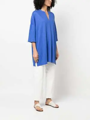 Majestic Filatures Three-quarter Sleeve Tunic Top - Blue