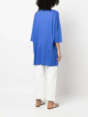 Majestic Filatures Three-quarter Sleeve Tunic Top - Blue