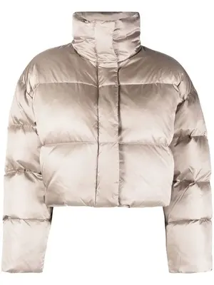Calvin Klein Cropped Puffer Jacket - Neutrals