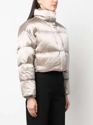 Calvin Klein Cropped Puffer Jacket - Neutrals