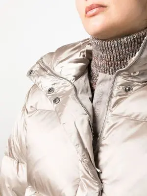 Calvin Klein Cropped Puffer Jacket - Neutrals