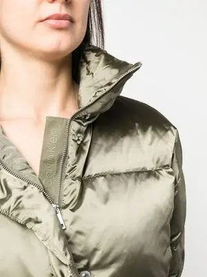 Calvin Klein Cropped Puffer Jacket - Green