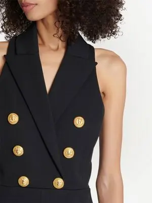 Balmain Peak-lapels Double-breasted Playsuit