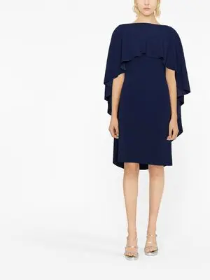 Alberta Ferretti Layered Cape Dress