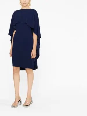 Alberta Ferretti Layered Cape Dress