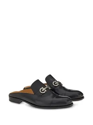 FERRAGAMO Gancini Leather Backless Loafers