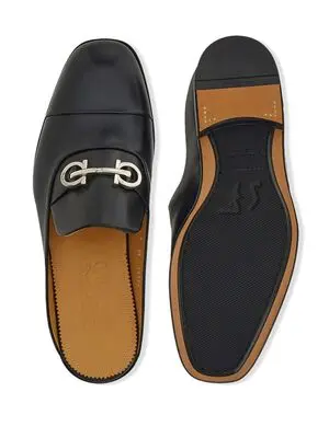 FERRAGAMO Gancini Leather Backless Loafers