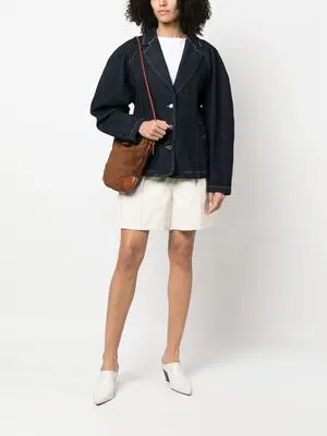 Alberta Ferretti Single-breasted Denim Blazer