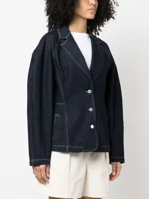 Alberta Ferretti Single-breasted Denim Blazer
