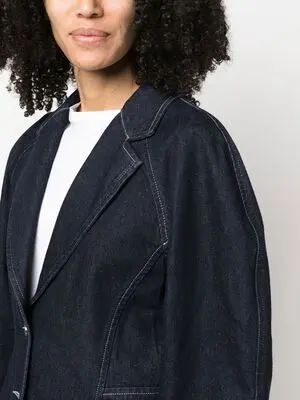 Alberta Ferretti Single-breasted Denim Blazer