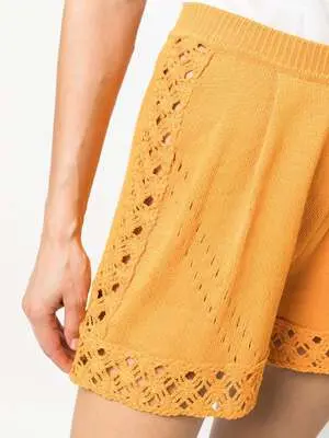 Alberta Ferretti Open-knit Shorts