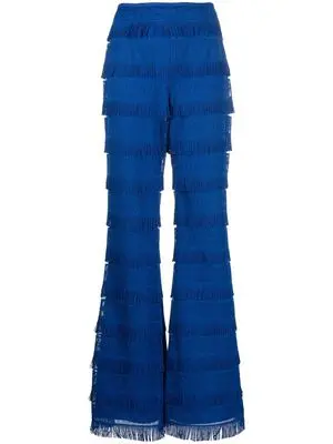 Alberta Ferretti Royal Fringe Detail Boot-cut Trousers