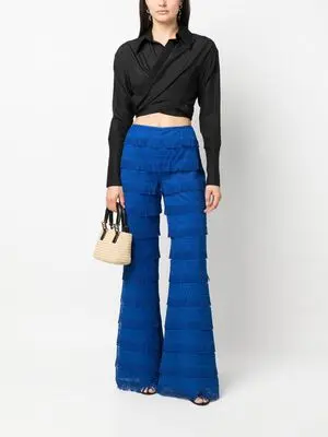 Alberta Ferretti Royal Fringe Detail Boot-cut Trousers