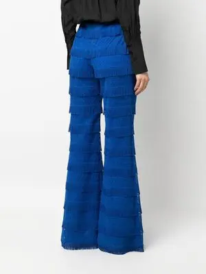 Alberta Ferretti Royal Fringe Detail Boot-cut Trousers