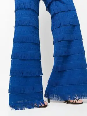 Alberta Ferretti Royal Fringe Detail Boot-cut Trousers
