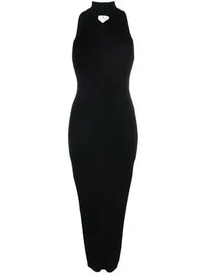 COURREGES Cut-out Ribbed Midi Dress