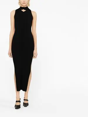 COURREGES Cut-out Ribbed Midi Dress