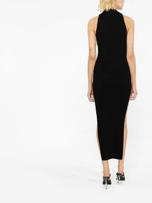 COURREGES Cut-out Ribbed Midi Dress