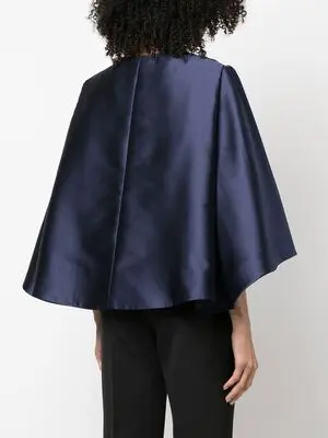 Alberta Ferretti Satin-trim Cropped Cape Jacket