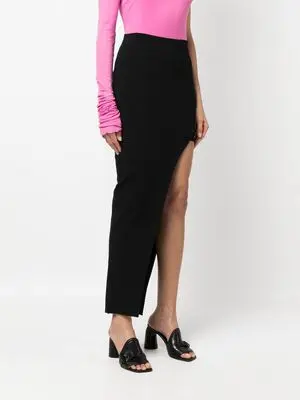 Rick Owens Thigh-high Slit Skirt - Black