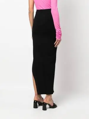 Rick Owens Thigh-high Slit Skirt - Black