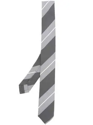 Thom Browne Diagonal Stripe Pattern Tie - Grey