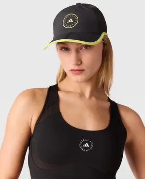 Stella McCartney Logo Baseball Cap - Black/bahia Glow Green