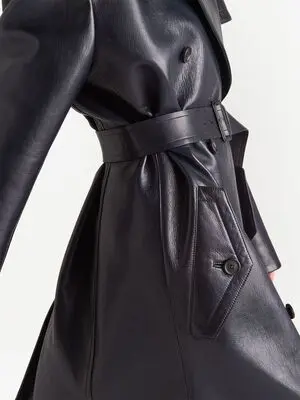 Prada Double-breasted Leather Trench Coat