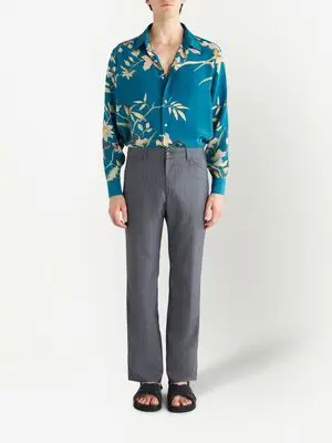 Etro Virgin-wool Straight Leg Trousers - Grey