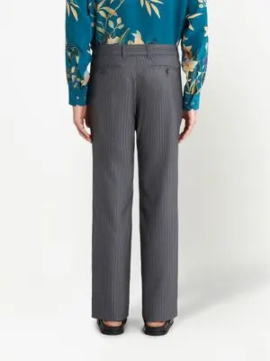 Etro Virgin-wool Straight Leg Trousers - Grey