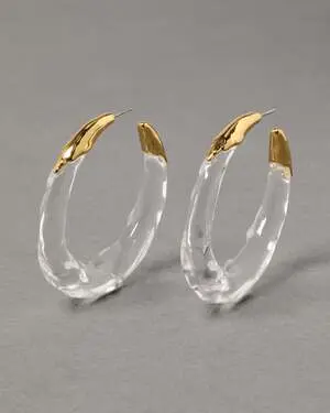 Alexis Bittar Alexis Bittar Lucite Molten Hoop Earrings Clear