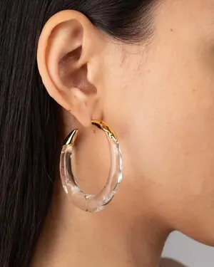 Alexis Bittar Lucite Molten Hoop Earrings - None