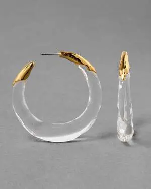 Alexis Bittar Lucite Molten Hoop Earrings - None