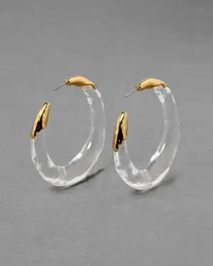Alexis Bittar Lucite Molten Hoop Earrings - None