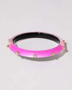 Alexis Bittar Crystal Studded Lucite Hinge Bracelet Azalea