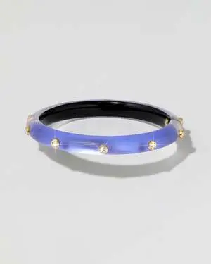 Alexis Bittar Crystal Studded Lucite Hinge Bracelet Electric Violet