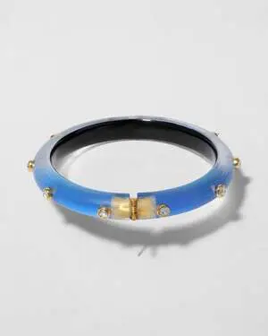 Alexis Bittar Crystal Studded Lucite Hinge Bracelet - Hyacinth