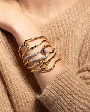Alexis Bittar Solanales Twisted Cuff Bracelet - Gold