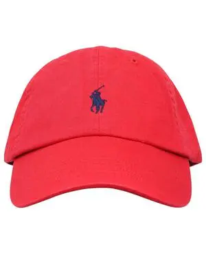 Ralph Lauren Logo Embroidered Curved Peak Baseball Cap Red