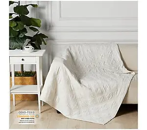 LEVTEX HOME Washed Linen Quilted Throw Blanket