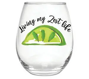 EVERGREEN 17-oz Funny Fruit Stemless Wine Glass - One-color